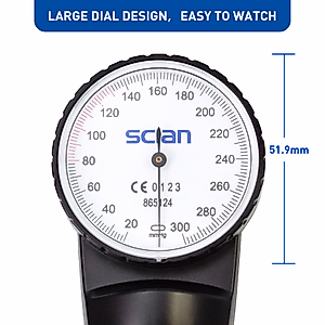 SCIAN Aneroid Sphygmomanometer - Manual Blood Pressure Cuff with D-Ring Universal Cuff 10-16"", Carrying Bag for Nurse Doctor Senior Adult(Black, Stethoscope Not Included), Large