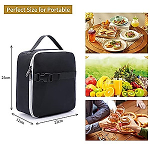 Insulated Lunch Bag for Women Men Work Lunch Pail Cooler, Reusable Thermal Soft Leakproof Lunch Box for Adult Office Lunch Tote Bag Fit Travel Picnic (Black)