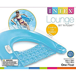 INTEX Sit n Float Classic Inflatable Raft Swimming Pool Lounge (True Blue Lounge)