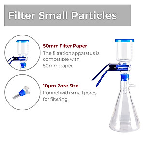 Fristaden Lab Vacuum Filtration Apparatus Kit | 1000 mL Filtering Flask | 300 mL Glass Buchner Funnel | USA Company