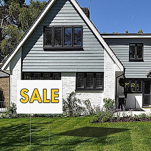 WENWELL Blank Yard Signs with H Metal Stakes 17x12 in,Real Estate Garage sale Signs Double Sided,Corrugated Plastic Lawn Sign for Birthday,DIY Custom Outdoor Sign for House,Road,Outside,3 Packs