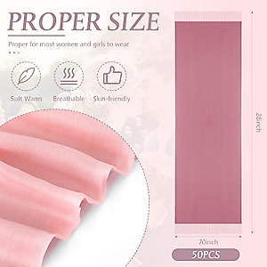 Ramede 50 Pack Pashmina Shawls and Wraps Bulk Wedding Favors Bridal Shawls Gifts for Guests with Thank You Cards (Many Color)