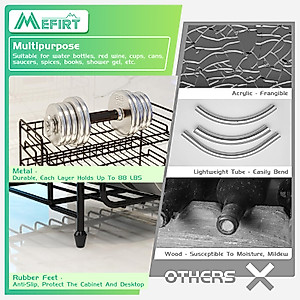 Mefirt Water Bottle Organizer, 3-Tier Water Bottle Holder for Cabinet, Stackable Water Bottle Storage Rack, Soda, Can, Water Bottle Organizer for Cabinet, Kitchen Countertops, Pantry, Fridge (Black)