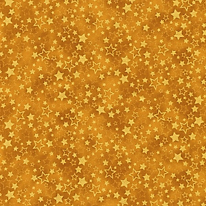 Gold Metallic Stars on Gold, Winter's Grandeur 7, by Kaufman, by The Yard