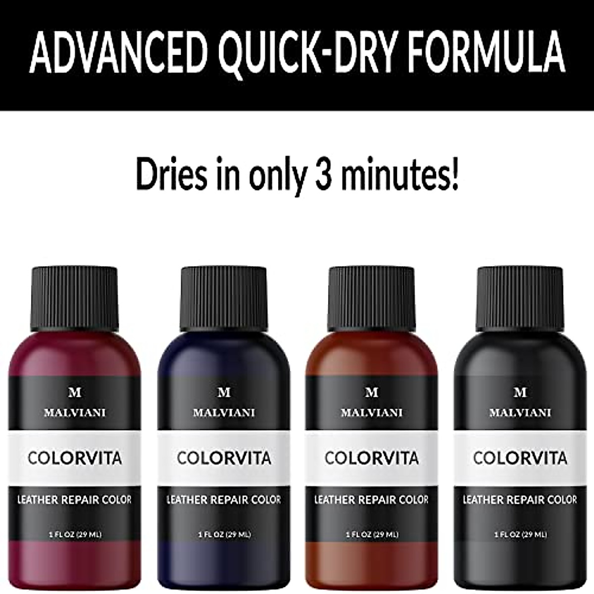 MALVIANI Leather Repair Color Restorer - Red Burgundy - Restore Furniture, Couch, Purse, Car Seats & Sofa - 1 oz.