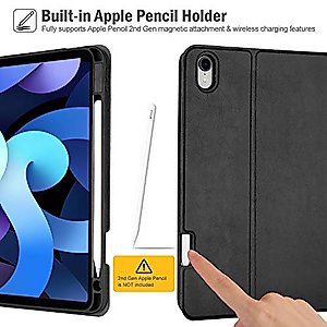ProCase Keyboard Case for iPad Air 5/4, iPad 10.9 inch 2022 2020 Case with Magnetically Detachable Wireless Keyboard for iPad 10.9" Air 5th 4th Generation -Black