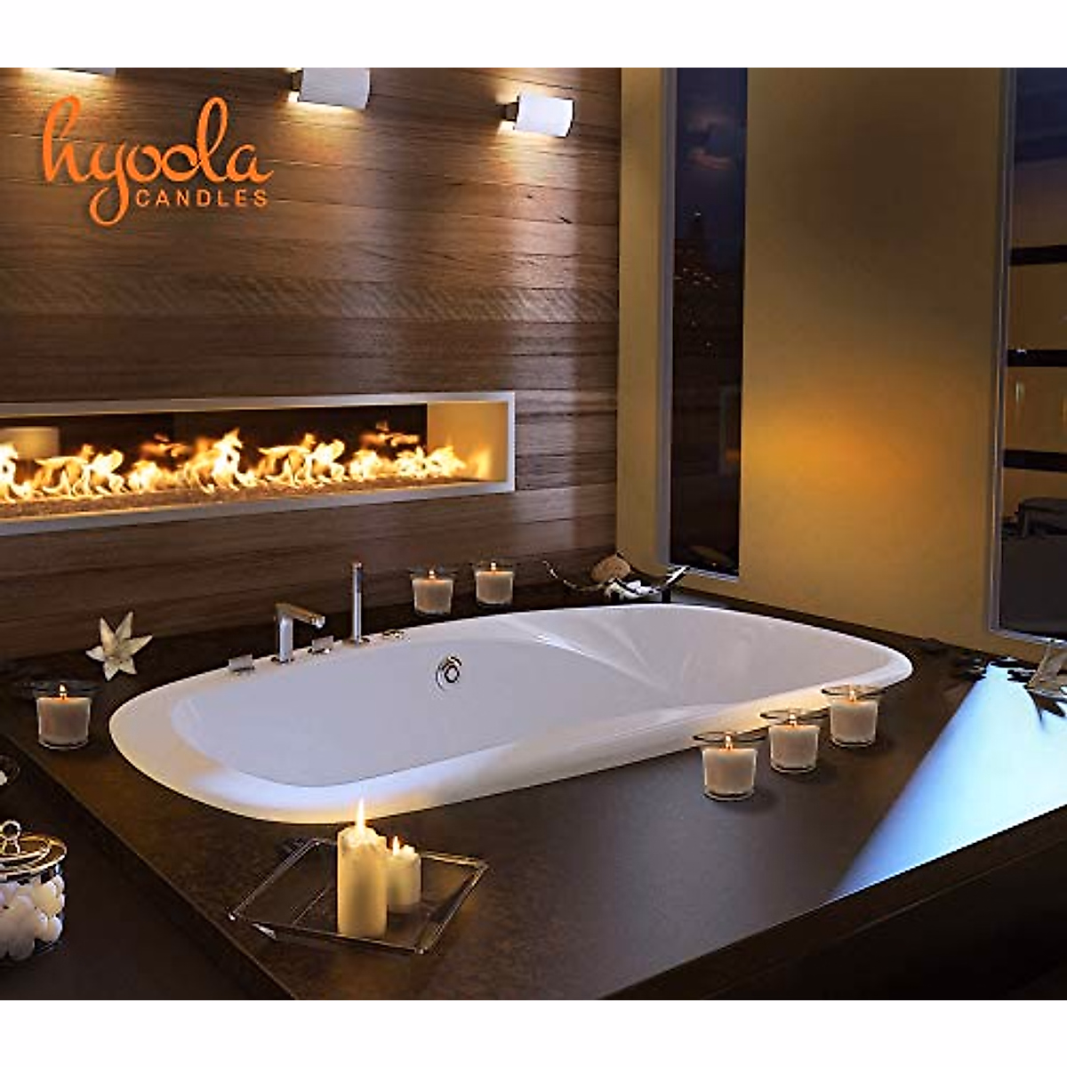 Hyoola Votive Candles - White Votives in Clear Cup - 12 Hour Burn Time Unscented Votive Candles Bulk - Pack of 12 Small Candles in Bulk - Made in Europe