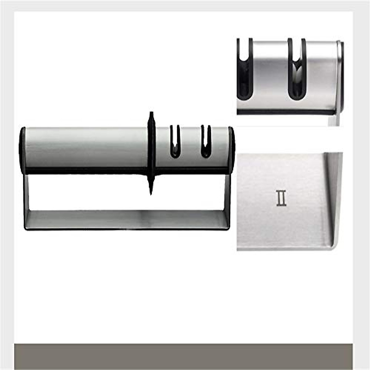 TYI Double-Edged Sharpener for Straight and Serrated Knives, Two-Stage Diamond-Coated Wheel Systems, Sharp, Blunt, Fast, Safe and Easy to use