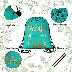 Shappy 12 Pieces Bride Drawstring Bags Bachelorette Party Drawstring Backpacks for Bridal Shower Wedding Party Bridesmaids Supplies Gift Bag