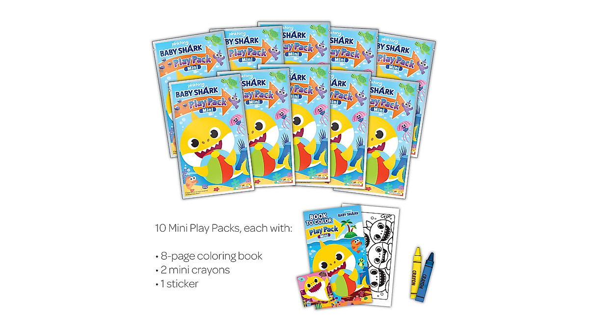 Bendon Baby Shark 10-Pack Mini Play Packs - Gifts & Favors
