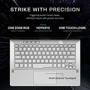 ASUS ROG Zephyrus Gaming Laptop, 14" FHD 144Hz Display, AMD Ryzen 7-5800HS, NVIDIA GeForce RTX 3060 6GB GDDR6, 40GB RAM, 2TB SSD, Backlit Keyboard, Win 11 Home, White, 128GB Hotface Extension Set