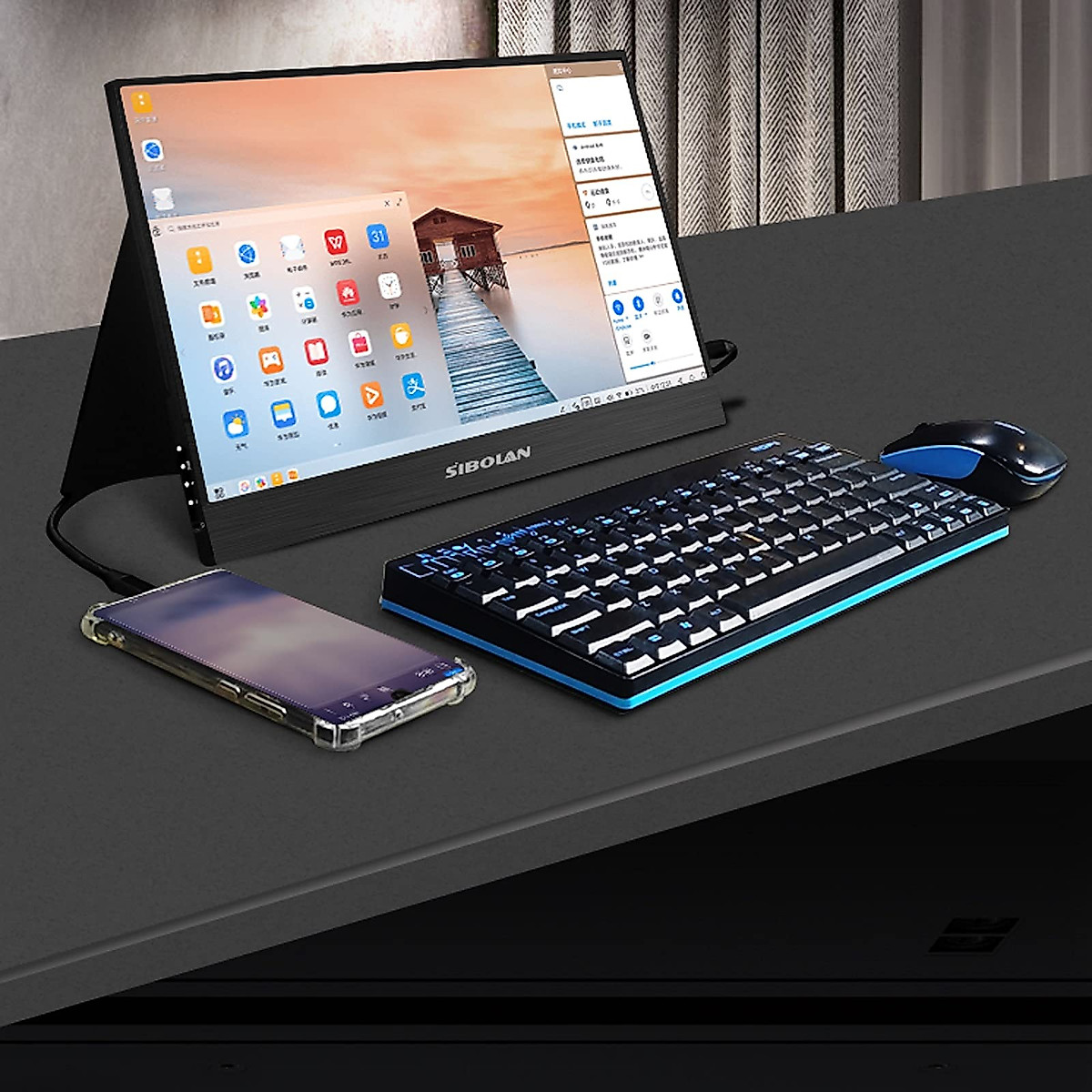 HONGFEISHANGMAO Monitor 4K Portable Monitor 15.6'' HDR FHD IPS Touchable Computer Display with USB-C HDMI Gaming Monitor for Xbox PS4 Switch Laptop PC Phone, 3840x2160 Gaming Monitor