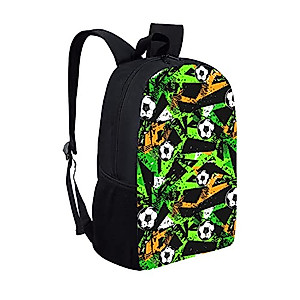 ZOCANIA Soccer Theme Backpacks for Kids Stationery Lightweight School Bag Casual Daypack 17 Inch Large Capacity for Elementary School/Middle School/High School/College