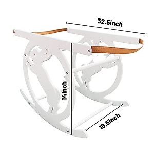 MYBASSINET Moses Basket Rocker Stand Antique White Stand for Baby Infants Durable and Sturdy Natural Wood Rocking Feature Modern Design Safe and Secure Fits Moses Baskets 32.5X16.5X14 Inch