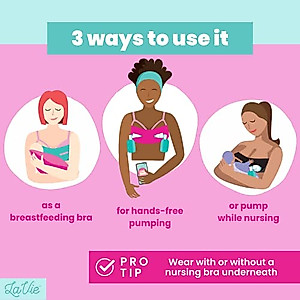 The LaVie 2oz Organic Pumping Spray with Pumping Bra for Handsfree Breastfeeding, Nursing or Pumping, Essential Support for Clogged Ducts, Mastitis, and Engorgement