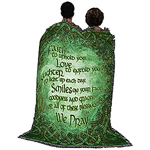 Pure Country Weavers Irish Blessing Blanket - Faith to Uphold You, Love to Enfold You - Celtic Gift Tapestry Throw Woven from Cotton - Made in The USA (72x54)