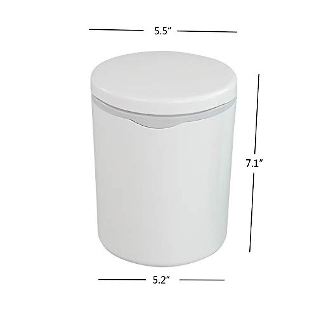 Asking 0.5 Gallon Mini Plastic Desktop Waste Can, Tiny Push Button Trash Can, White