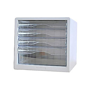 BaRdzo Document Organizer - Half Transparent Vertical File Cabinet 4 Drawer Index Function Flat Drawer (Color : E)