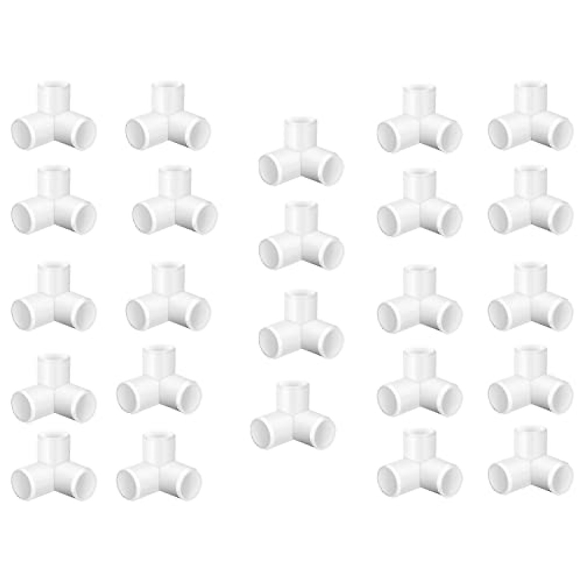 MAXSELL 24 pack 3 Way 1/2 inch PVC Fitting Corner Cross Elbow, 1/2" PVC Fitting Elbow for Greenhouse Shed Pipe, Tent Connection, Furniture Build Grade SCH40
