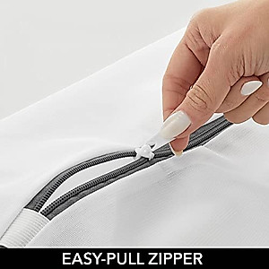 mDesign Medium Laundry Mesh Wash Bag - Fine Weave Fabric, Zipper Closure, Washing Machine, and Dryer Safe, Protect Lingerie, Delicates, Underwear, Bras, Leggings - Reusable - 2 Pack, 24" x 24" - White