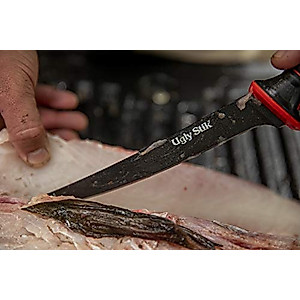 Ugly Stik Ugly Tools 9 Inch Flex Knife for Fishing, Fishing Fillet Knife for Anglers, Sharp Trailing Point Serrated Stainless Steel Blade, Non-Slip Grip Handle,Black