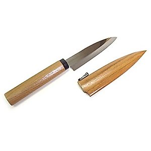 Happy Sales HSST-100, Japanese paring knife with sheath, Natural