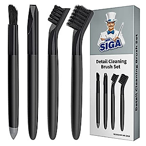 MR.SIGA Grout Cleaner Brush Set, Detail Cleaning Brush Set for Tile, Sink, Drain, Grout Brush Set for Edge, Crevice Cleaning