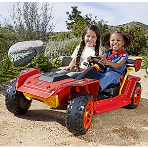 Little Tikes Dino Dune Buggy 12V Electric Powered Ride-On with Portable Rechargeable Battery, Adjustable Seats, Seatbelts, for Kids, Children, Toddlers, Girls, Boys, Ages 3-6 Years, Multicolor