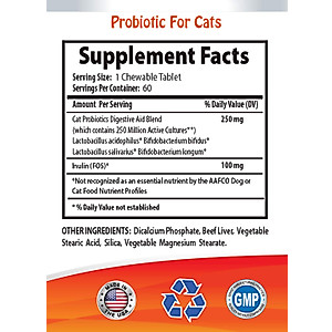 MY LUCKY PETS LLC cat Digestive Powder - CAT PROBIOTICS - Advanced Natural Digestive AID Formula - GET RID of Bad Breath and Stop Diarrhea - cat Digestive Enzyme Supplements - 2 Bottles (120 Treats)