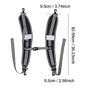 FILFEEL Bag Strap, 1 Pair Nylon Durable Backpack Shoulder Adjustable Belt Repair Parts Accessory(Black)