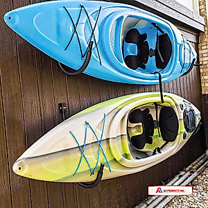 AA Products Kayak Storage Hanger Rack for Canoe Paddle Kayak Accessories Wall Mount Hanging Hooks for Indoor Outdoor, Set of 2