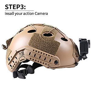 Aluminum NVG Helmet Mount Compatible with GoPro Hero 11 Black, Hero 10/9/8/7/(2018)/6/5 Black, Insta360, AKASO, DJI Osmo Action 3 and Most Action Cameras
