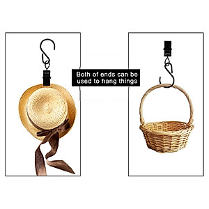 Coideal Curtain Clips Gutter Hooks, 40 Pcs Metal S Hooks Awning Xmas Light Shower Hanging Clips for Christmas Decoration, Indoor and Outdoor (Black)