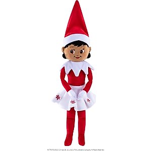 The Elf on the Shelf Plushee Pals - 17-inch Scout Elf Plush Toys - Huggable and Lovable Brown Eyed Girl Stuffed Elf Plush