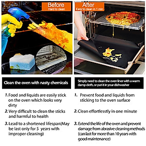 Demiwise 3 Pack Oven Liners for Bottom of Oven, 16x24 Inch Thick Heavy Duty Non Stick Teflon Oven Mats, BPA and PFOA Free Reusable Oven Liners for Bottom of Electric Oven