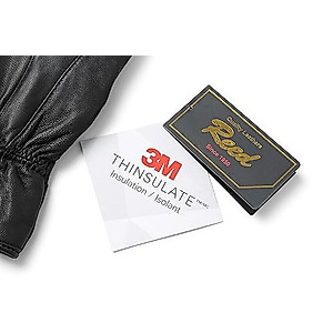 REED Men's Genuine Leather Warm Lined Driving Gloves (L, BLACK)