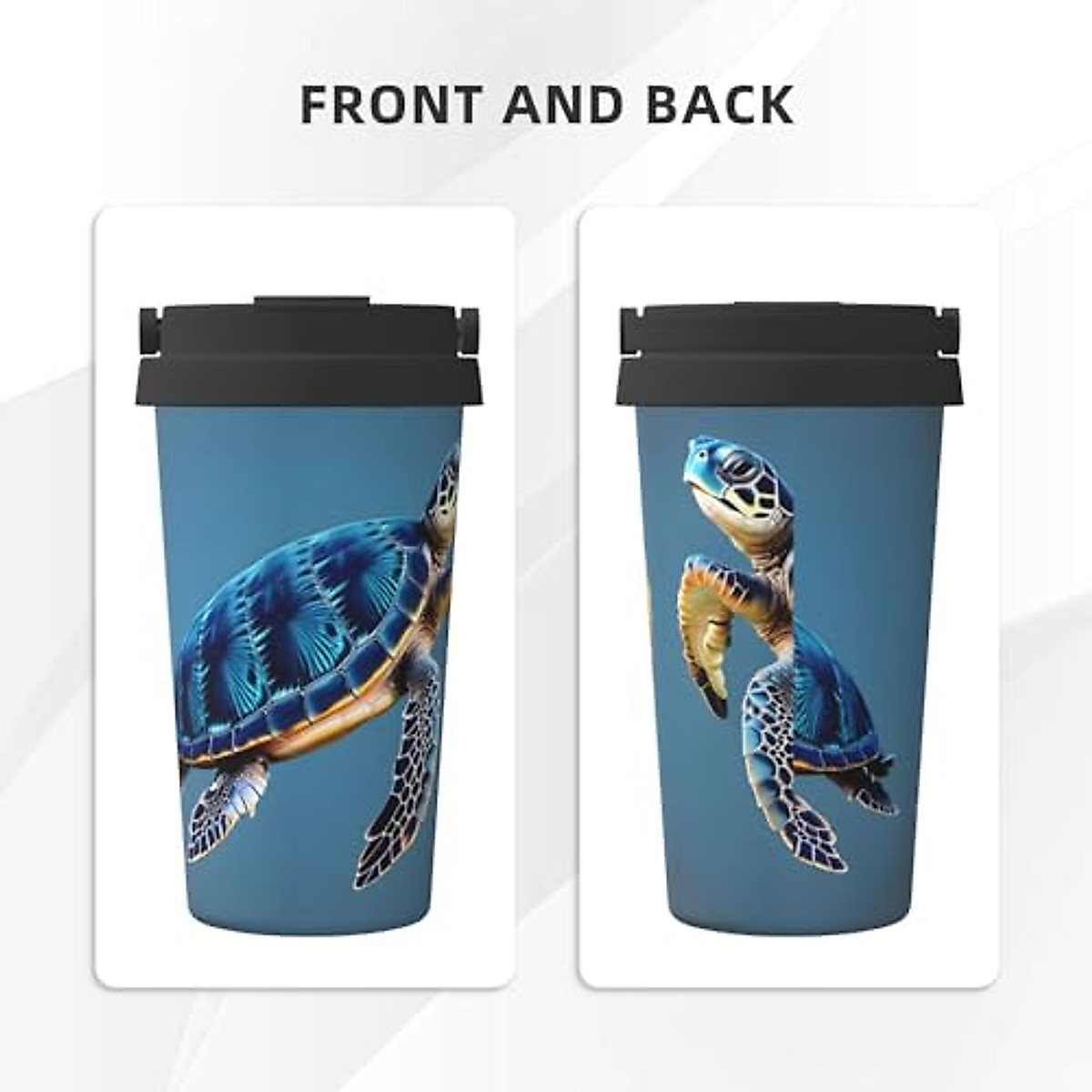 WANGZHAO Blue Sea Turtle pint Print Double Wall Stainless Steel Vacuum Insulated Tumbler Cup Home Thermal Cup