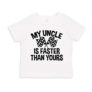 My Uncle is Faster Than Yours Racing Motocross Toddler T-Shirt 2T White