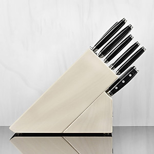 Enso HD 16 Piece Knife Set - Made in Japan - VG10 Hammered Damascus Stainless Steel with Gray Ash Block