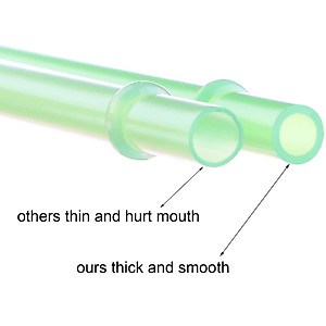 Dakoufish 12 Piece 11 Inch Reusable Plastic Thick Drinking Straws BPA Free Mason Jar Straws Plain Color (11inch,12color)