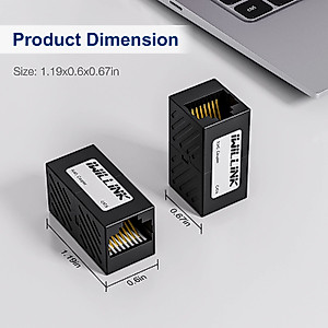 Iwillink RJ45 Coupler Ethernet Connector, Female to Female RJ45 Connector for Cat7 Cat6 Cat5e Cat5 Ethernet Cable, Extender Adapter, 10 Pack, Black