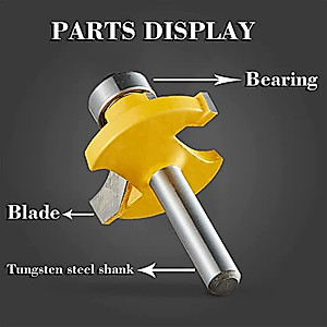 Yueqing Zhongji roundover Router bit 1/4 Shank Router bits 1/4 Shank 1/4-Inch Shank Roundover Edging Router Bit Set，Corner Rounding Edge Forming Bit Set， 1/8", 1/4", 3/8", 1/2" Radius (4 Pack)