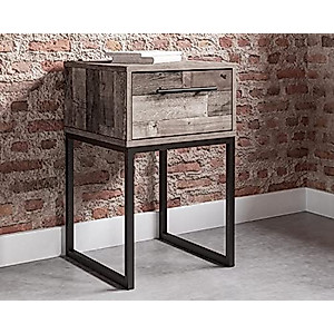 Signature Design by Ashley Neilsville Industrial 1 Drawer Nightstand, Butcher Block Gray