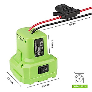 ZLWAWAOL Power Wheel Adapter with Fuse & Switch,Battery Adapter for Ryobi 18V Battery, with 14 Gauge Wire,Power Convertor for DIY Ride On Truck,RC Toys,Robotics and Work Lights
