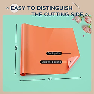 HTVRONT Permanent Vinyl for Cricut, 12" x 5ft Permanent Adhesive Vinyl Rolls, 8 Colors Adhesive Vinyl Rolls for Cricut, Silhouette, Cameo Cutters, Signs, Scrapbooking, Craft, Die Cutters