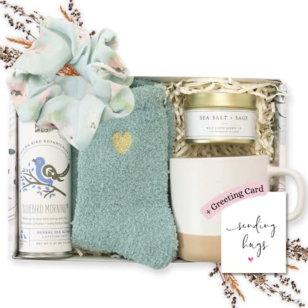 Unboxme Bluebird Morning Tea & Mug Care Package For Her | Thinking of You Gift, Birthday Gift For Women, Get Well Soon, Sympathy Gift, Self Care, Spa Gift Set, Holiday Gift, Thank You Gift