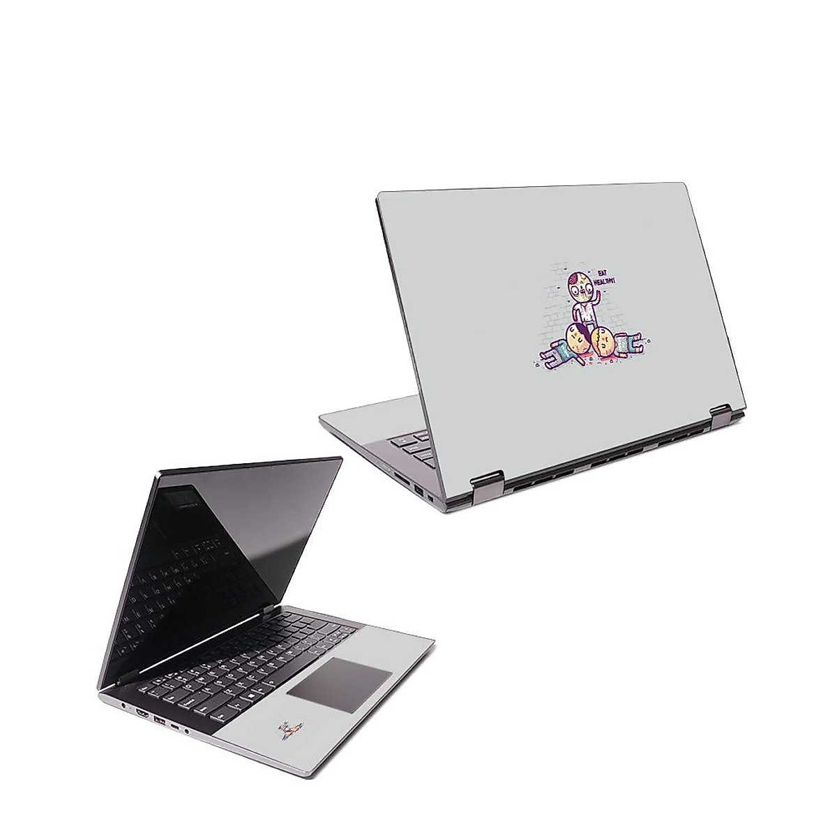 MightySkins Skin Compatible with Lenovo Flex 6 14" (2018) - Eat Healthy Zombie | Protective, Durable, and Unique Vinyl Decal wrap Cover | Easy to Apply, Remove, and Change Styles | Made in The USA