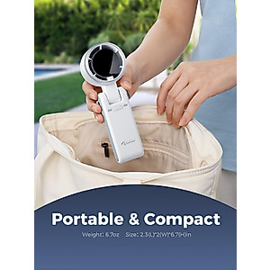 Diveblues Portable Handheld Turbo Fan, 5 Gear Wind, Battery Operated, Up to 12 Working Hours, 3 IN 1 Hand Fan with Air Turbo Tech Cooling Fan for Outdoor Activities, Travel, Working