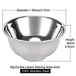 PerPro Deluxe Shaving Razor & Brush Stand with Double Layer Stainless Steel Soap Bowl Set,Compatible with Cartridge Razor,Gillette Razor,Safety Razor,Badger Shaving Brush,Gifts for Him