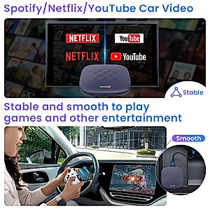 Carlinkit CarPlay Ai Box Android 13.0 System Wireless CarPlay Android Auto QCM6125 8-core 8G+128G, Multimedia Box Spotify/Netflix/YouTube Car Video, GPS+Glonass/Google Play Download Apps